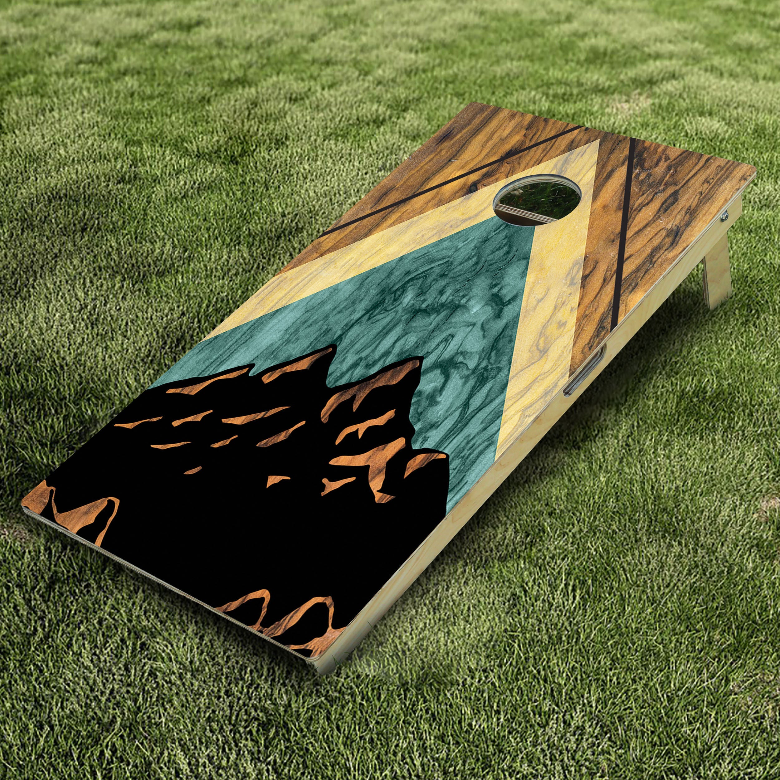 Glassed Mountains Cornhole Boards – Bulljive Cornhole